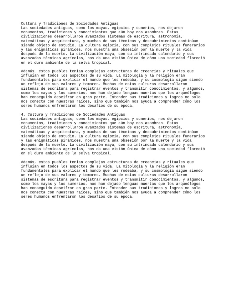 Culturas Antiguas: Mayas, Egipcios, Sumerios | PDF | Civilización maya ...