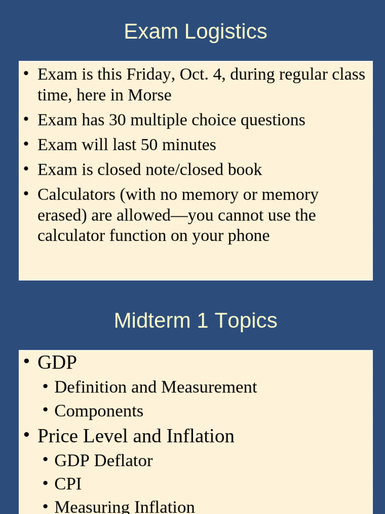 Midterm Exam Logistics and Topics | PDF | Gross Domestic Product | Real ...