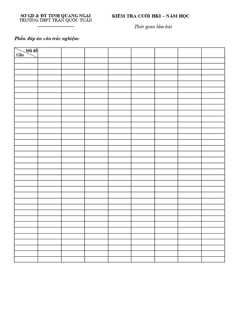 Đáp Án TN HDC TL Toán 11 | PDF