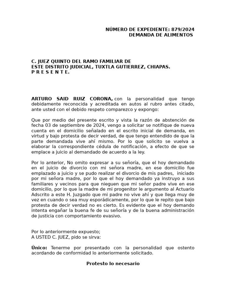 Escrito de Emplazamiento | PDF | Derecho