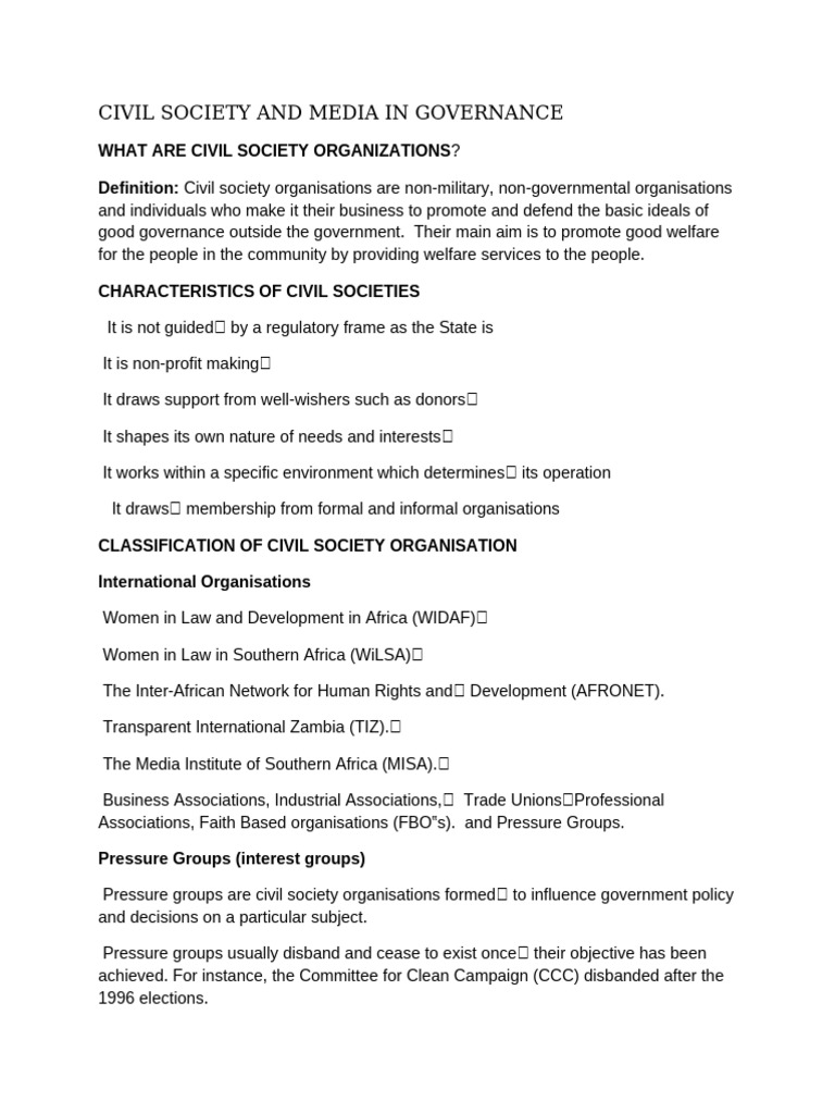 Civil Society's Role in Governance | PDF | Banks | Insurance