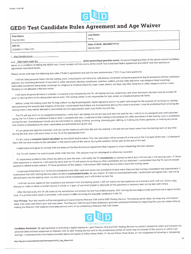 Hsu Eaindra Aung - Consent | PDF