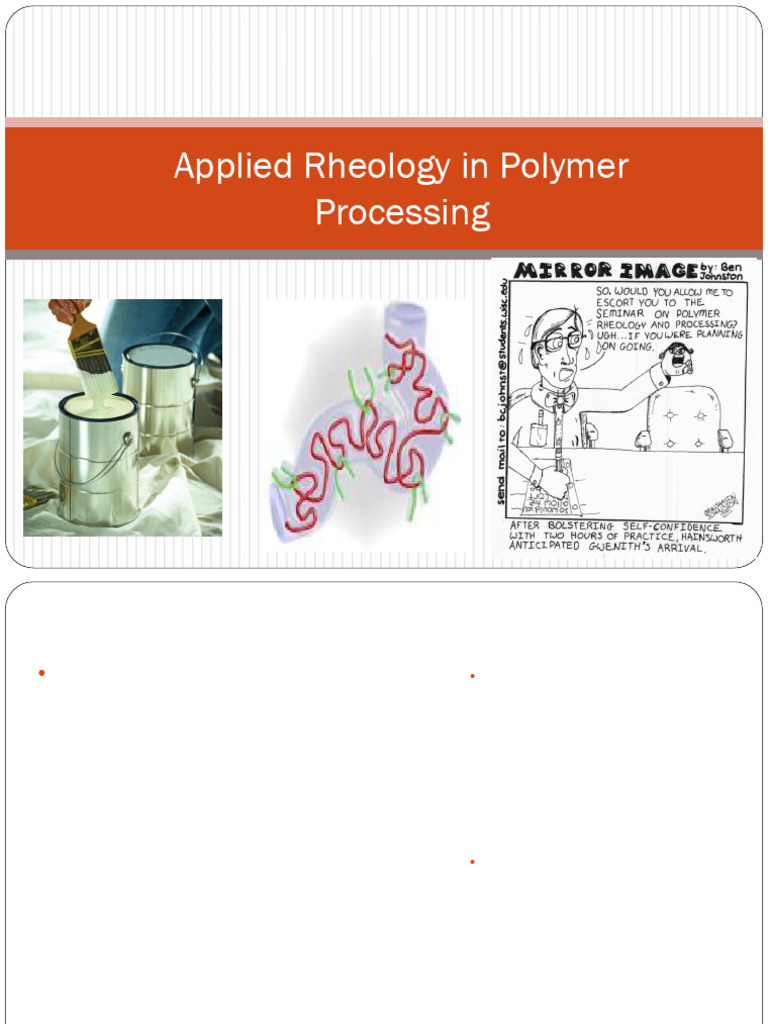 Lecture - 17 Applied Rheology in Polymer Processing | PDF | Rheology | Viscosity