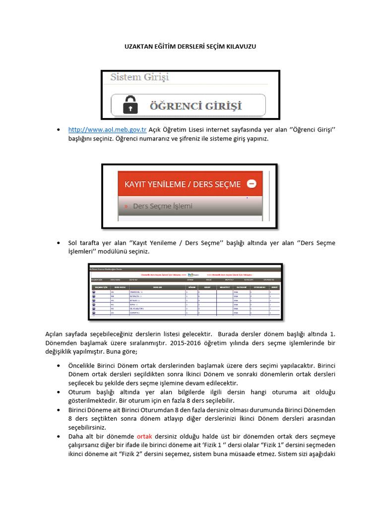 Ders Secme Aol | PDF