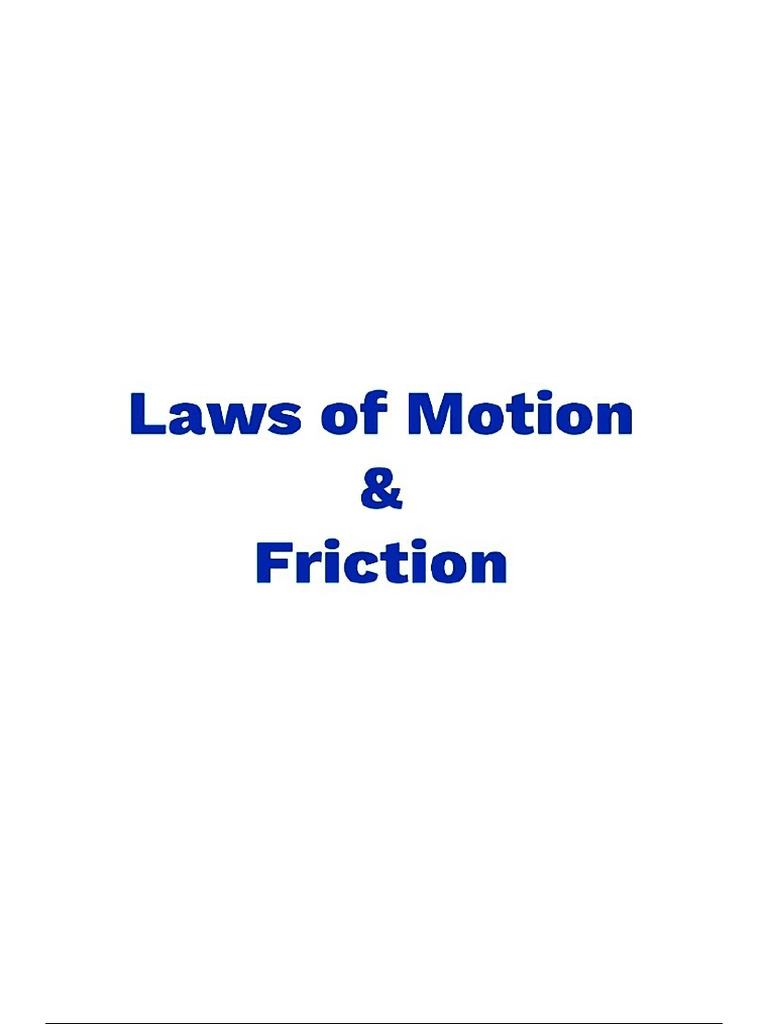 Laws of Motion & Friction | PDF