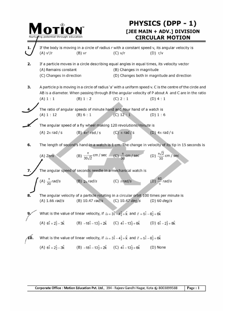 Circularrajaeshu Motion DPP | PDF
