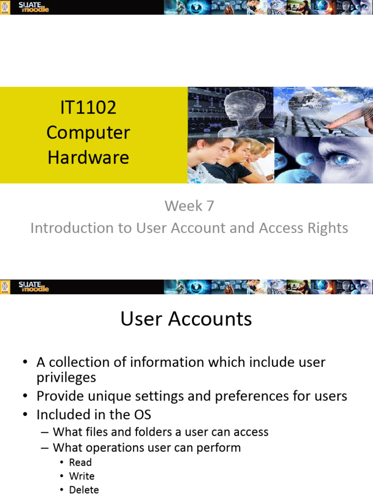 IT1102 - Week7 - Introduction To User Account and Access Rights | PDF | Computer File | User ...