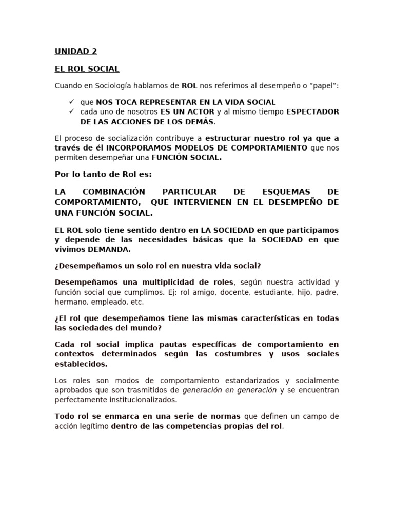 Rol y Status | PDF | Estatus social | Sociedad