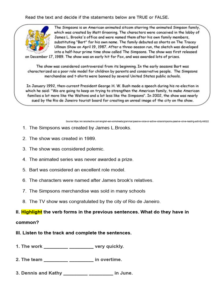 Template Activity Passive | PDF | The Simpsons