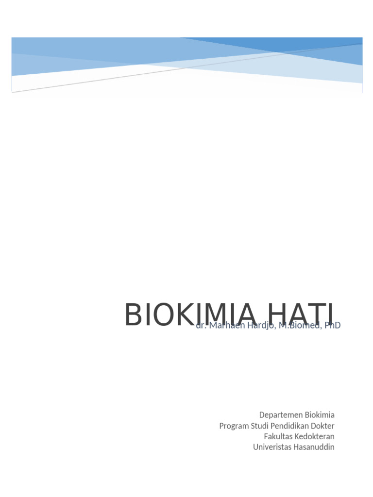 Jawaban Lembar Kerja Biokimia. Biokimia Hati. DMH | PDF | Teknologi & Rekayasa