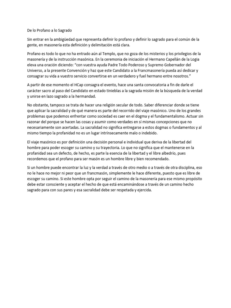 De Lo Profano A Lo Sagrado | PDF | Ciencias sociales | Filosofía
