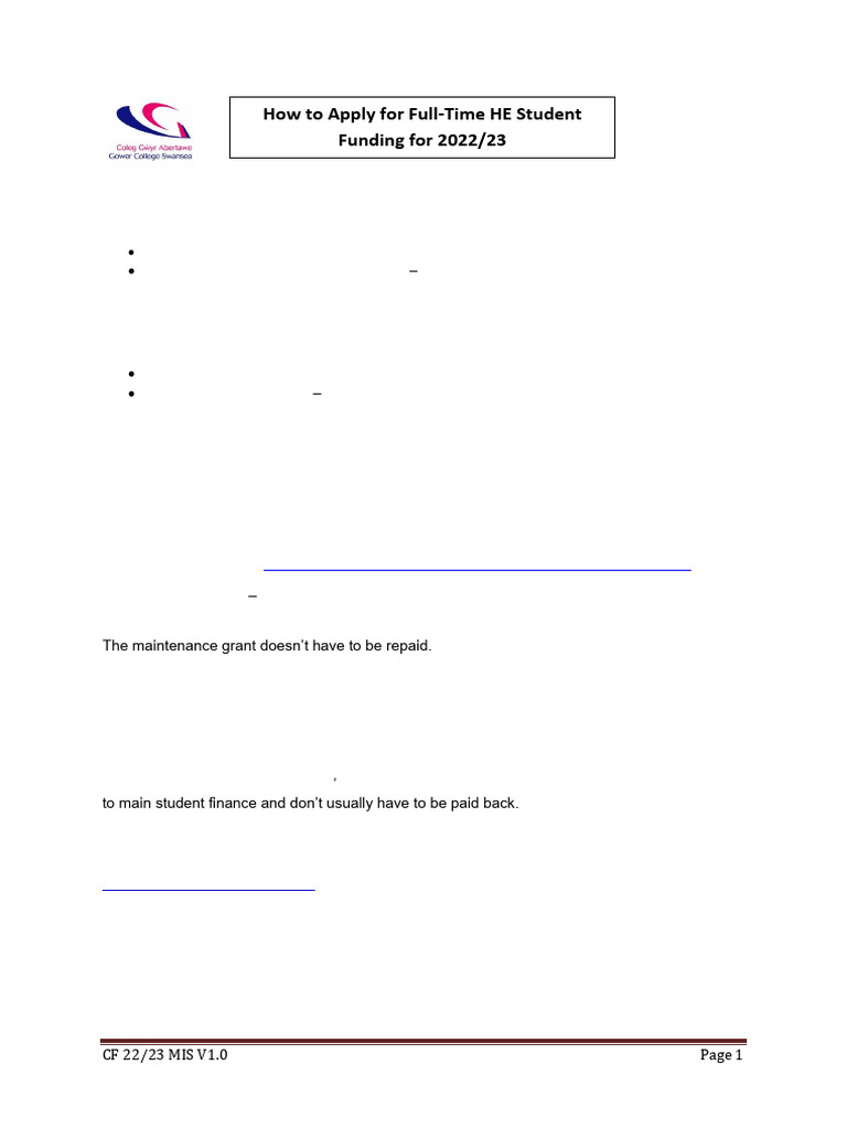 Wales Student Finance Guide 22/23 | PDF | Payments | Public Finance