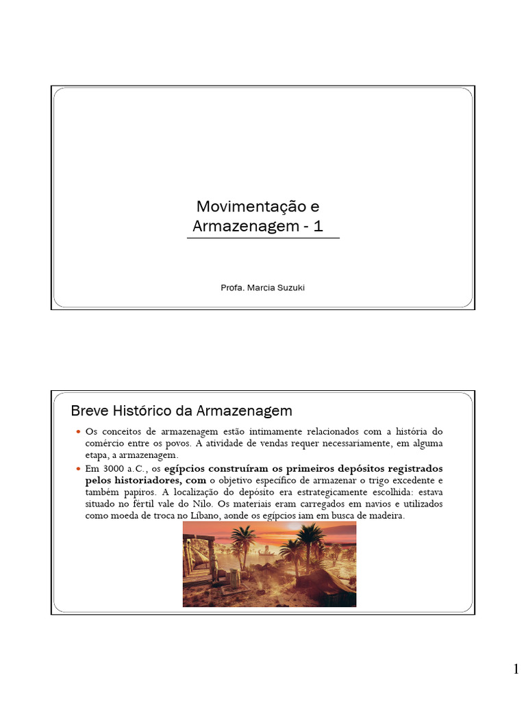Slides - Mov - Armaz - Aula 1 | PDF | Armazém | Logística