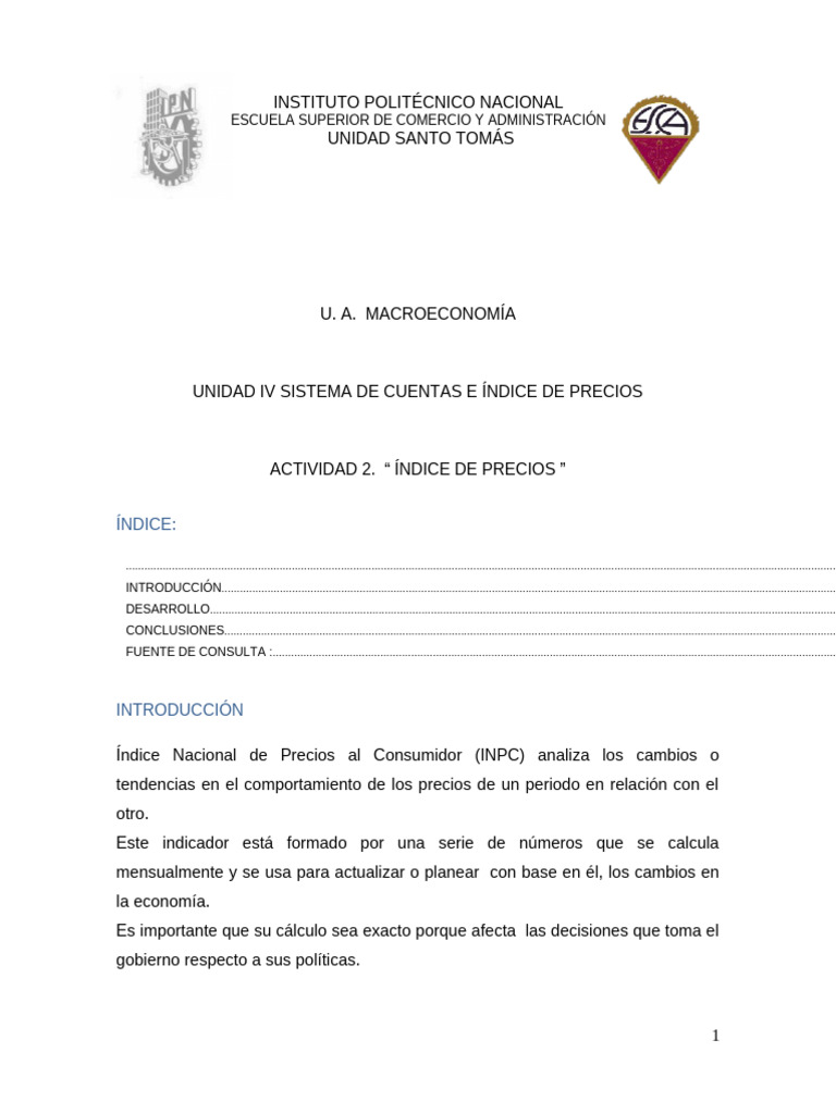 Índice de Precios | PDF | Inflación | Producto Interno Bruto