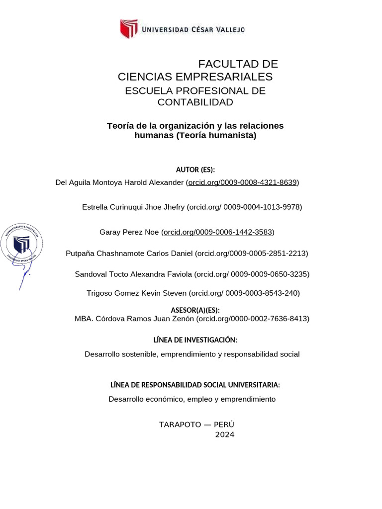 TRABAJO UCV TRILCE, Administracion | PDF | Business | Bienestar