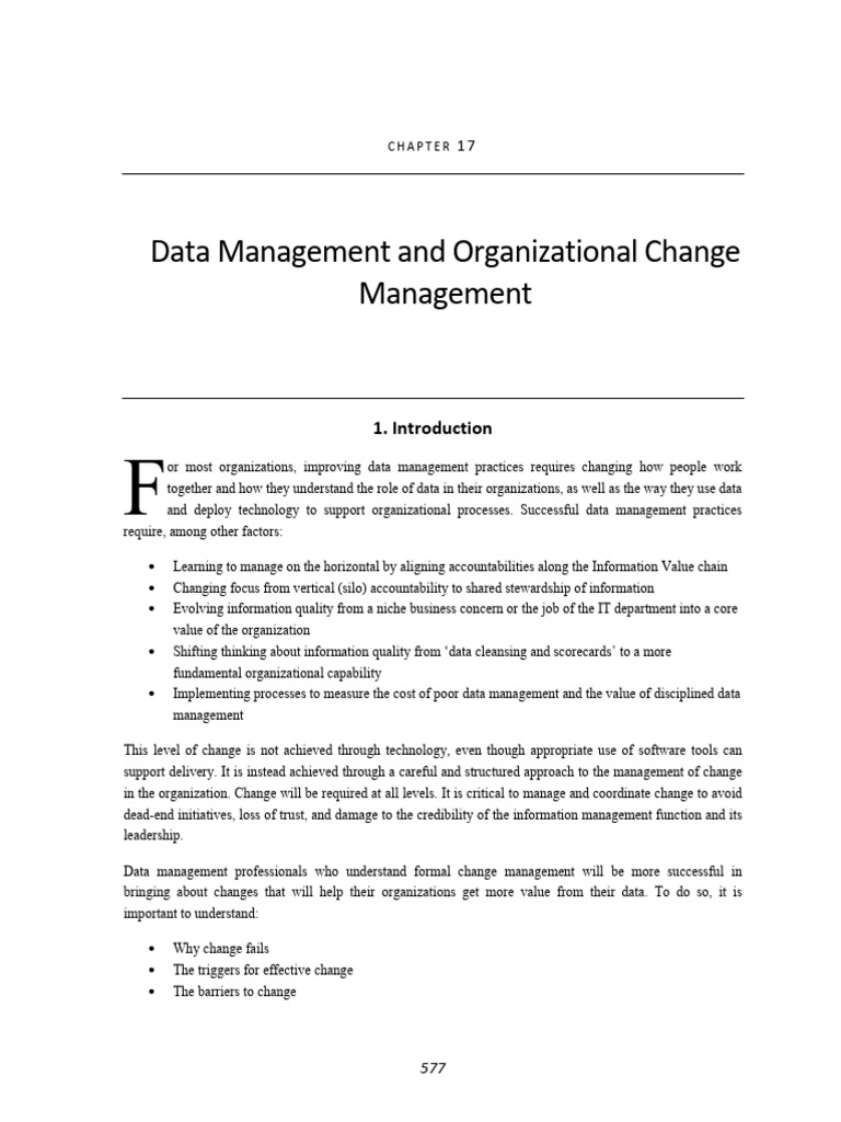 17data Management Organizational Change Management | PDF | Change ...