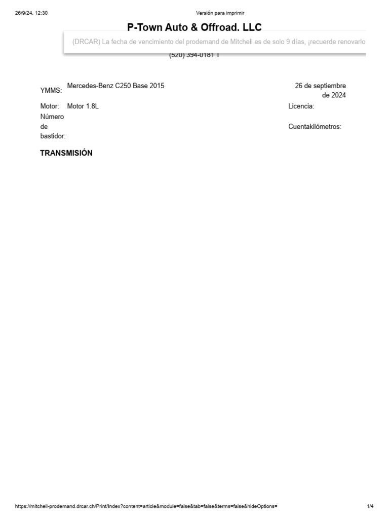 Transmision Mercedes Benz C250 1.8T 2015 Autoclinic | PDF | Land Vehicles | Automotive Industry