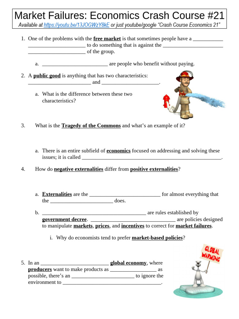 Crash Course Economics 21 Market Failures (Student) | PDF