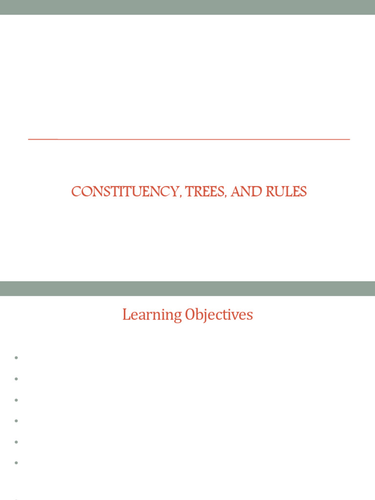 Constituency, Trees and Rules | PDF | Clause | Phrase