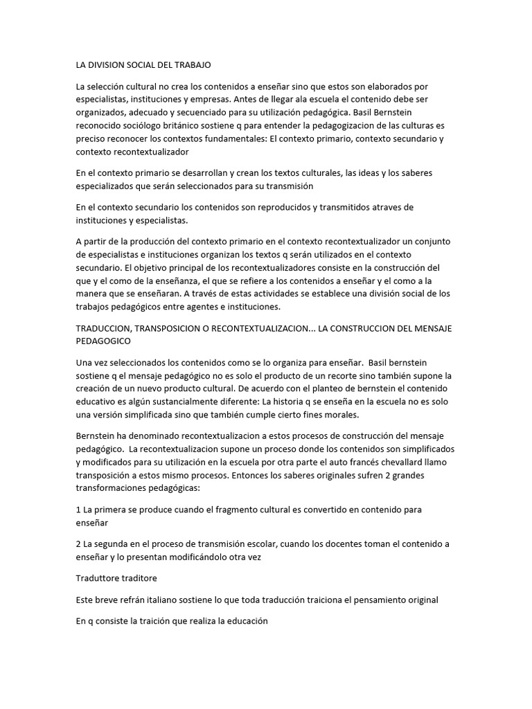 La Division Social Del Trabajo22 | PDF | Plan de estudios | Pedagogía