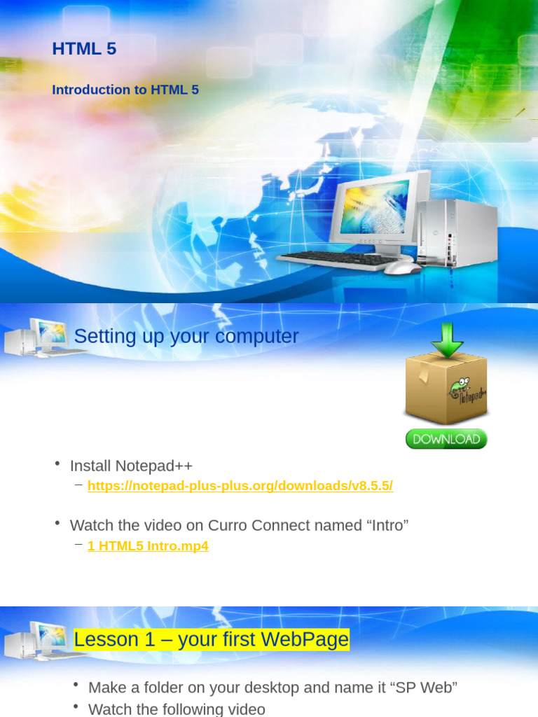 Lesson 1 - MyFirstWebPage | PDF