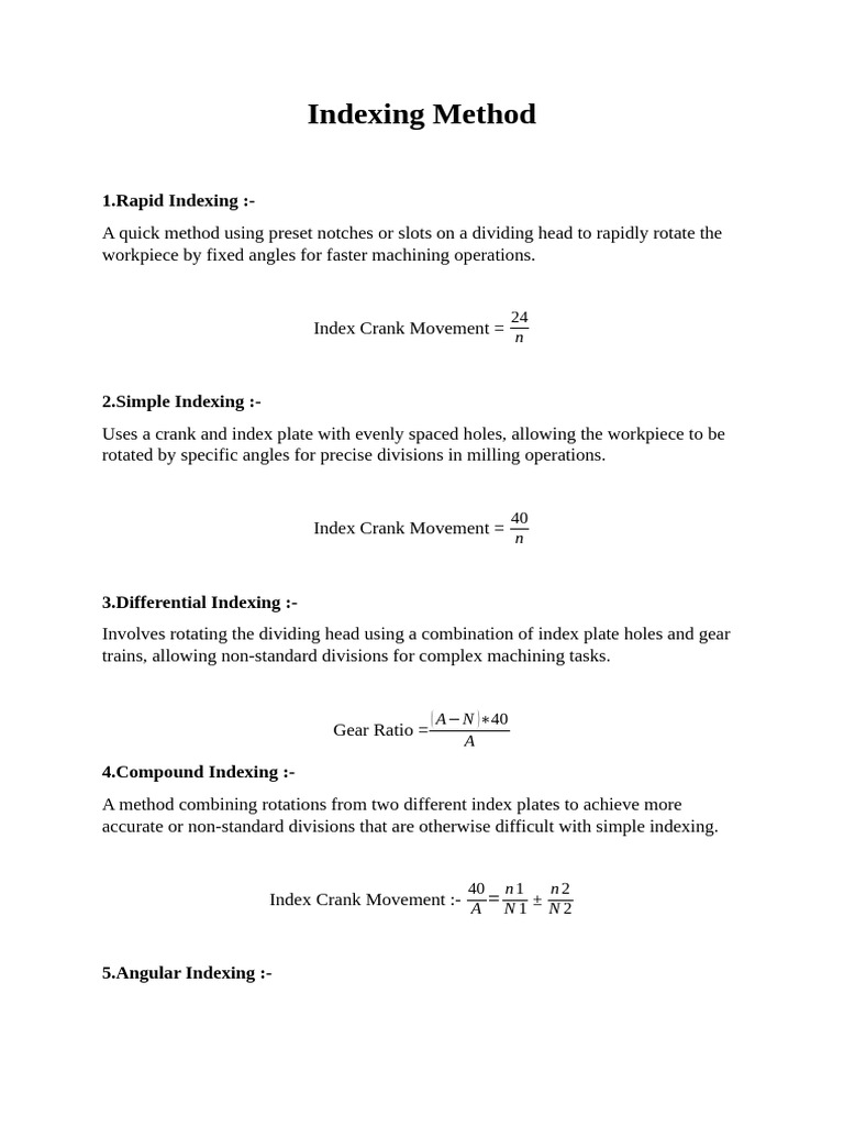 Indexing Method 2 | PDF