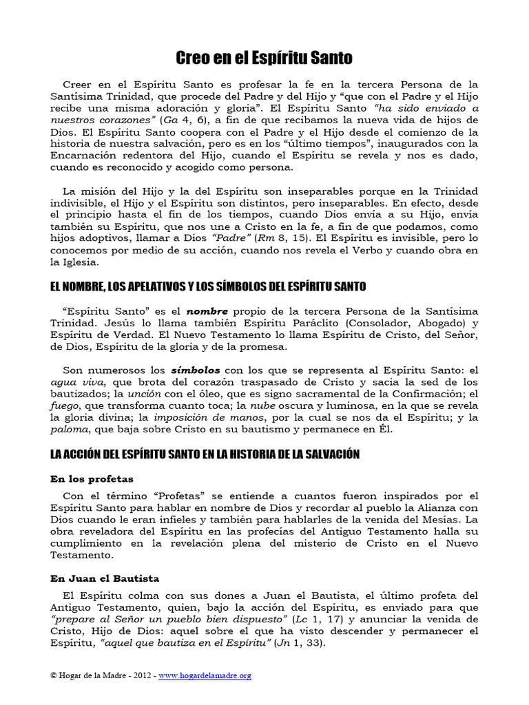 El Espiritu Santo Pdf Cristo Título Espíritu Santo