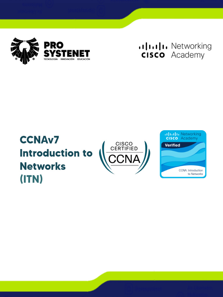 CCNAv7 Introduction To Networks (ITN) - 1 | PDF | Protocolos de internet | Red de computadoras