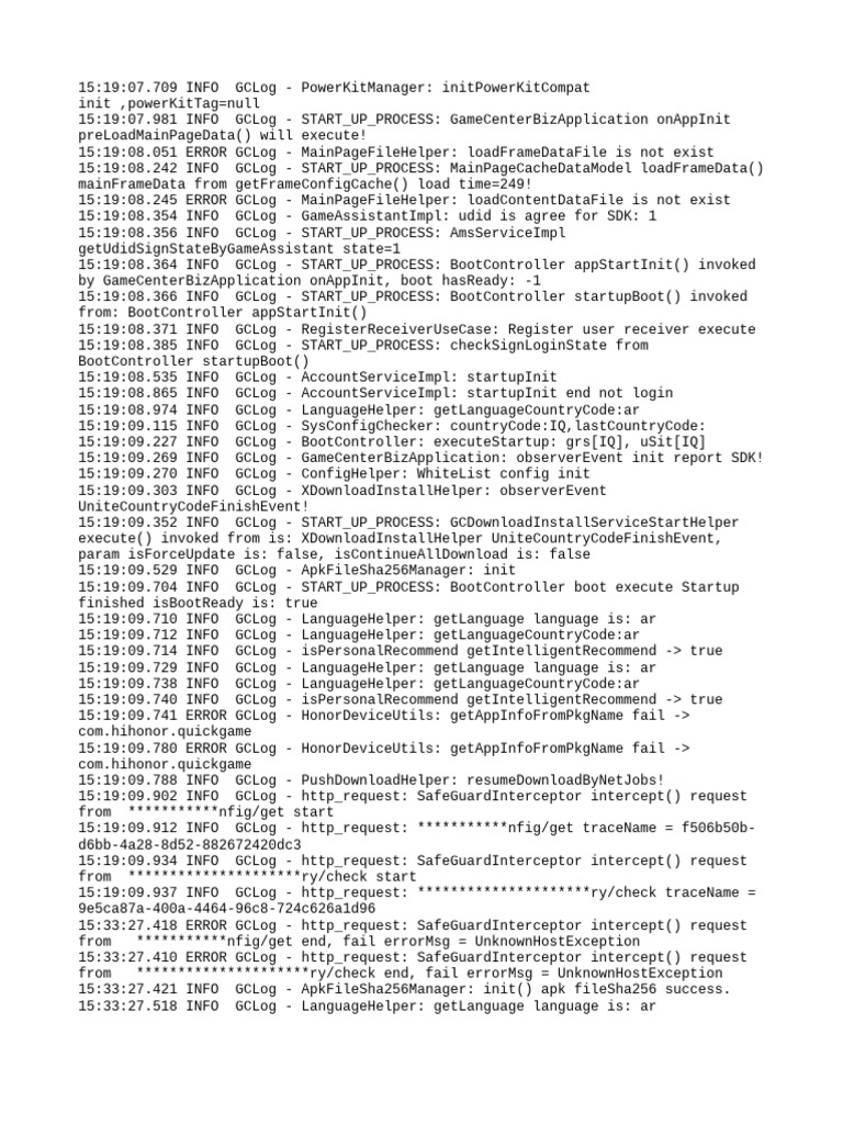 GameCenter Startup Process Log Analysis | PDF | Computing | Software