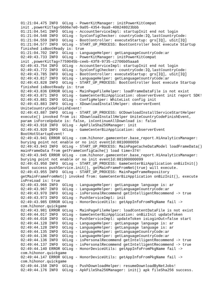 GameCenter Startup Log Analysis | PDF | Computing | Software