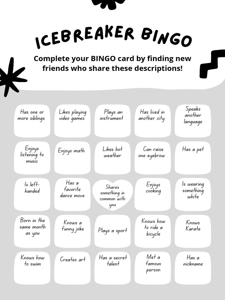 Icebreaker BINGO | PDF | Entertainment