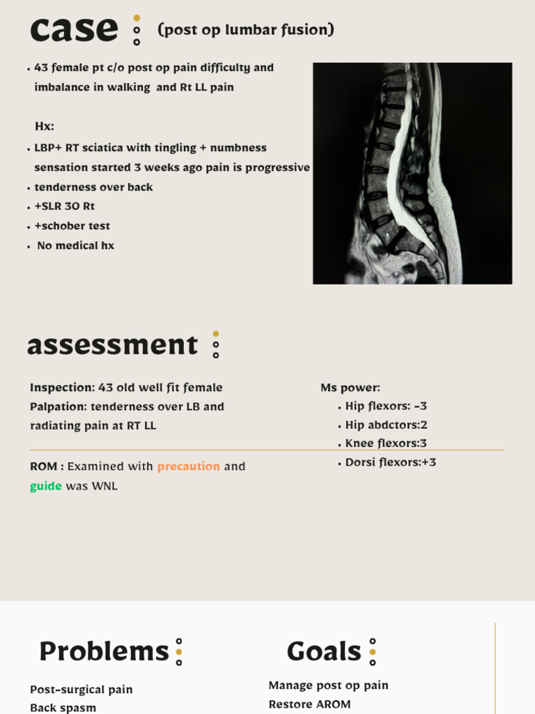 Post-Op Pain Management in Lumbar Fusion | PDF | Science & Mathematics