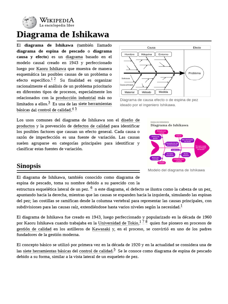 Diagrama de Ishikawa | PDF