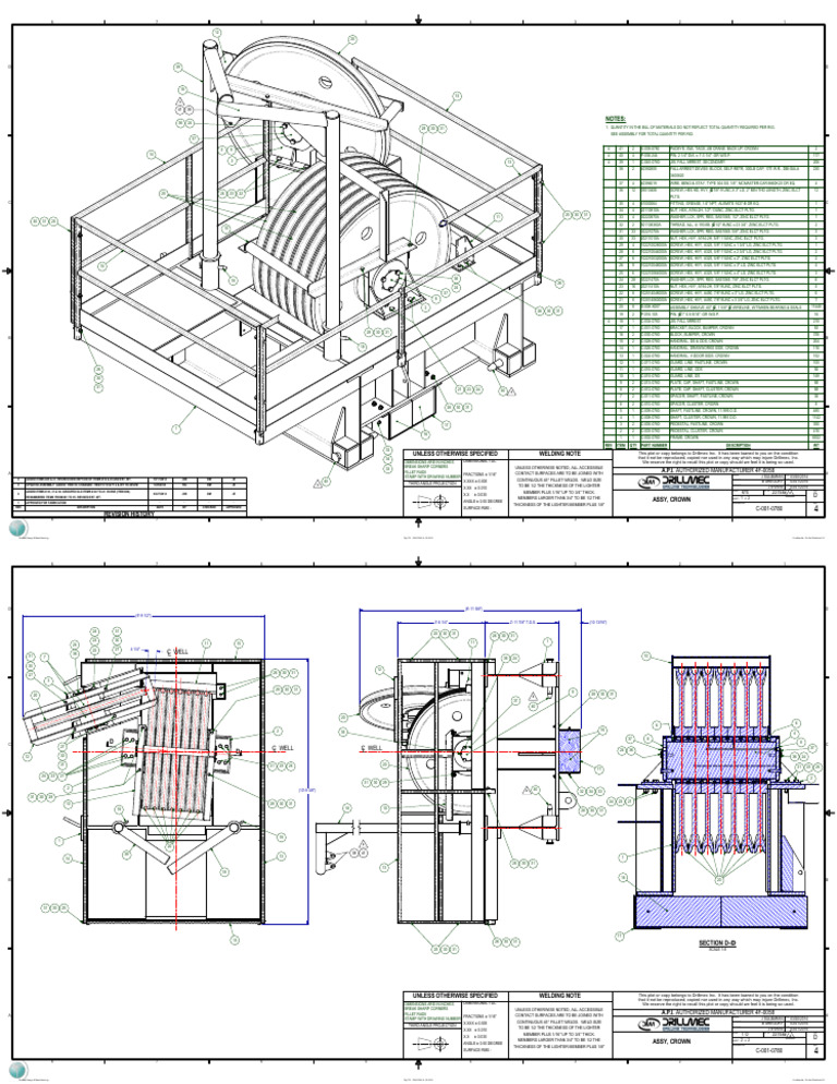 Assembly Drawing for Crown Components | PDF | Screw | Mechanical ...