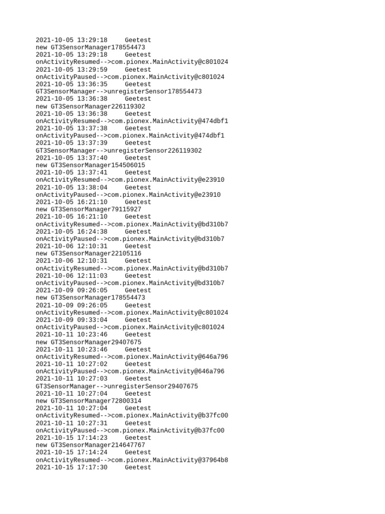 Geetest GT3 Sensor Manager Logs | PDF