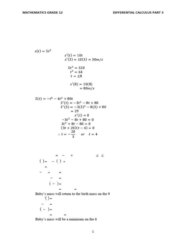 6.1 Solutions - GR 12 Calculus Part 3 | PDF | Square Root | Volume