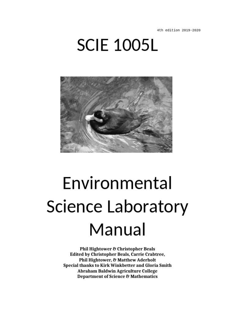 2019-2020 SCIE 1005 Lab Manual | PDF | Soil | Experiment