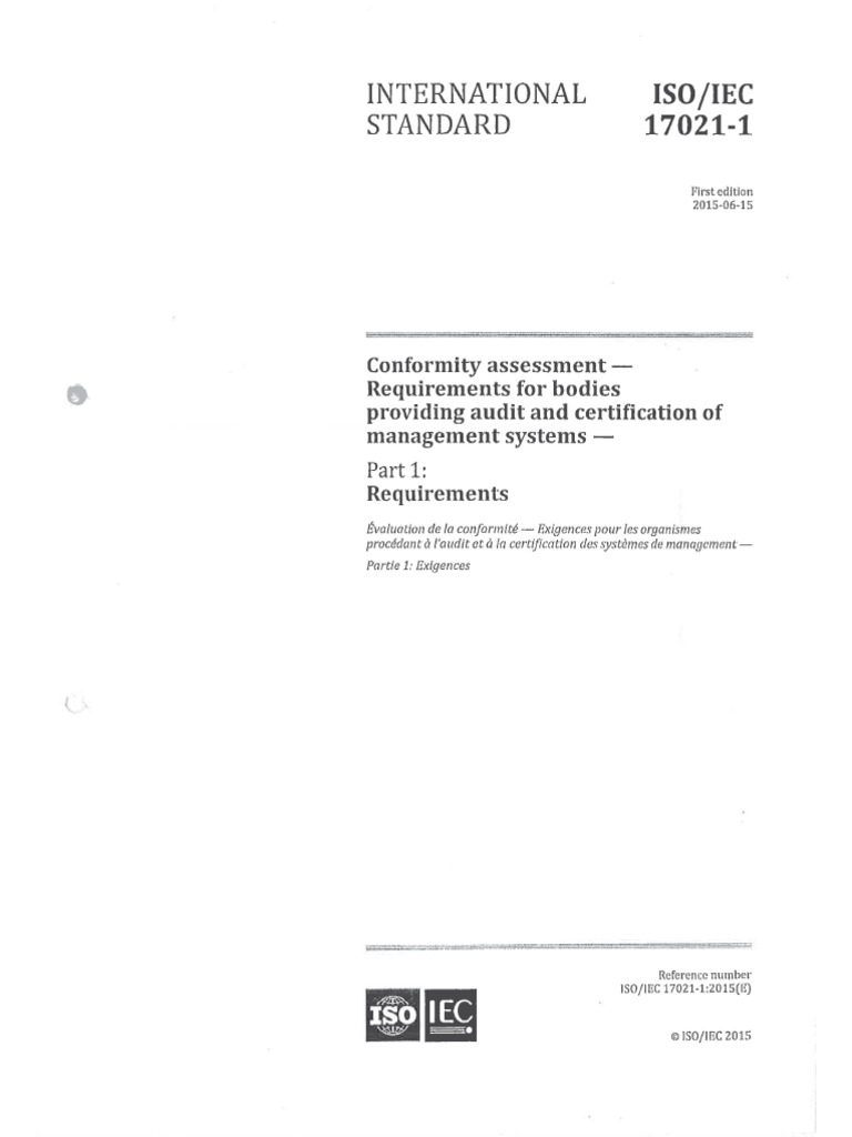 Iso 17021 2015 Audit and Certification Requiements For Certification ...