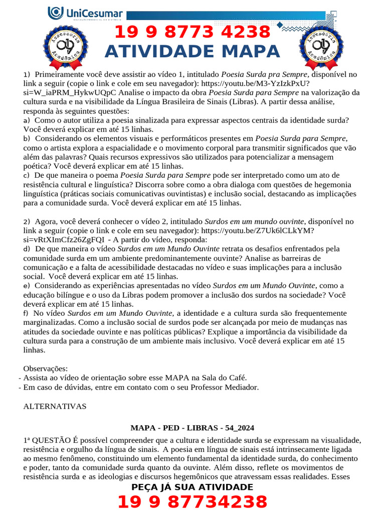 Atividade Mapa: Poesia Surda Pra Sempre Poesia Surda para Sempre | PDF ...