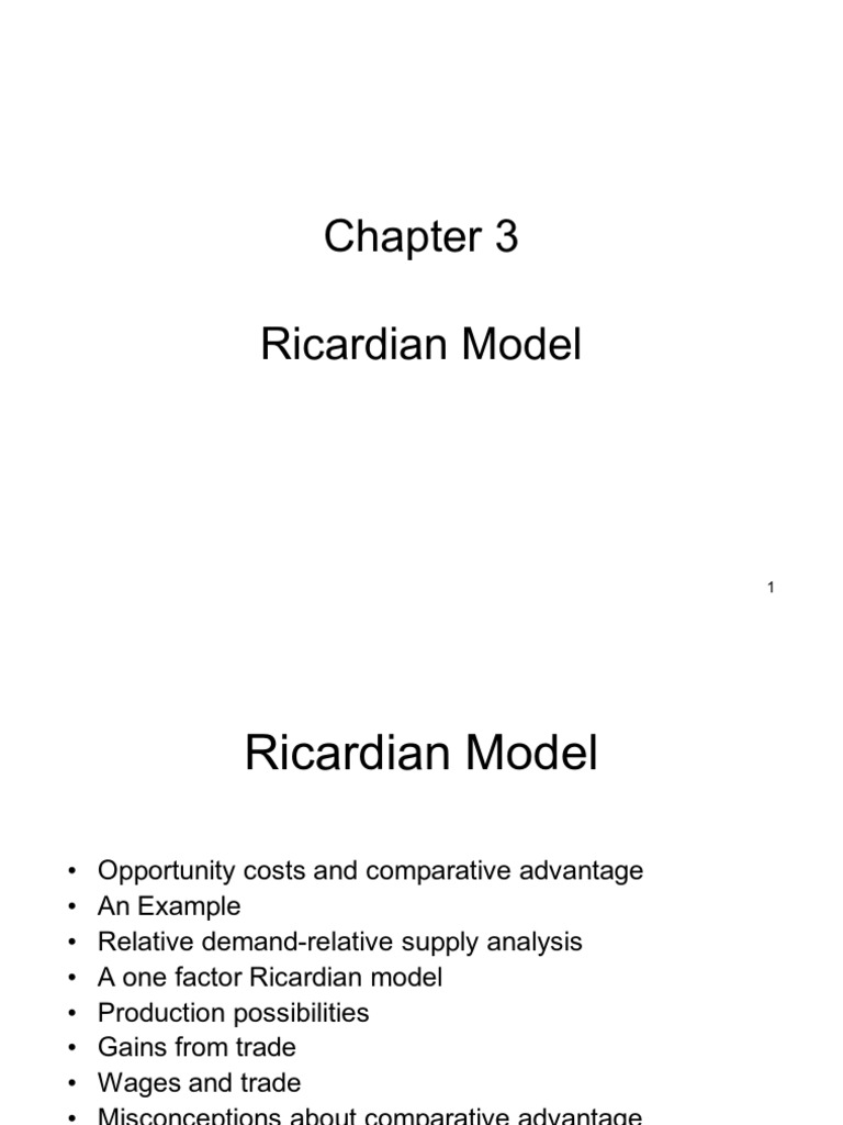 Ricardian Model | PDF | Comparative Advantage | Labour Economics