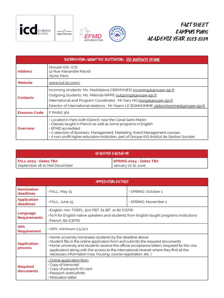 icd-paris-23-24-fact-sheet-partners-with-french-track | PDF | Cost Of Living | Supply Chain