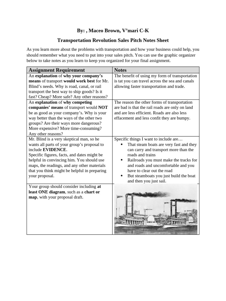 Transportation Graphic Organizer | PDF