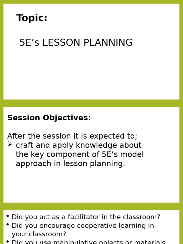 5E's_LESSON_PLAN | PDF | Learning | Lesson Plan