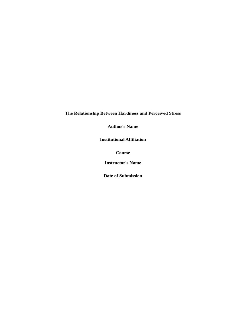 Hardiness and Stress in College Students | PDF | Psychological ...