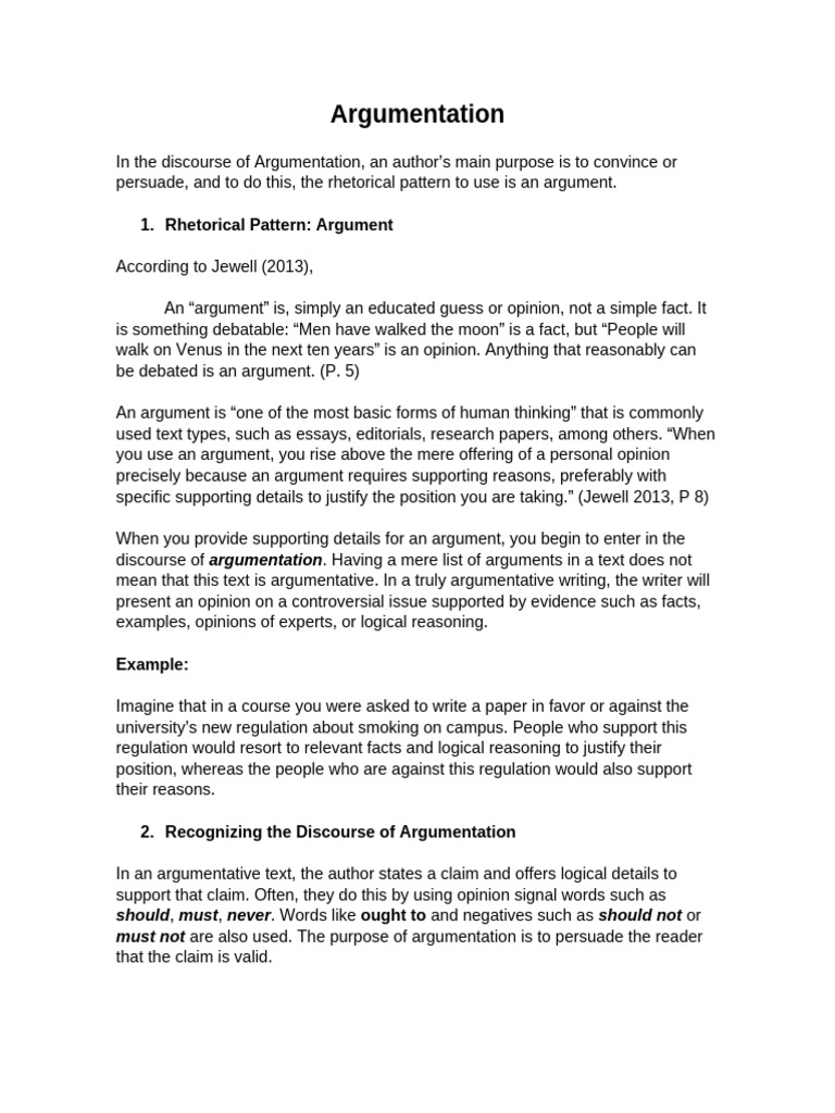 Discourse Of Argumentation Iis 2021 Pdf Argument Reason