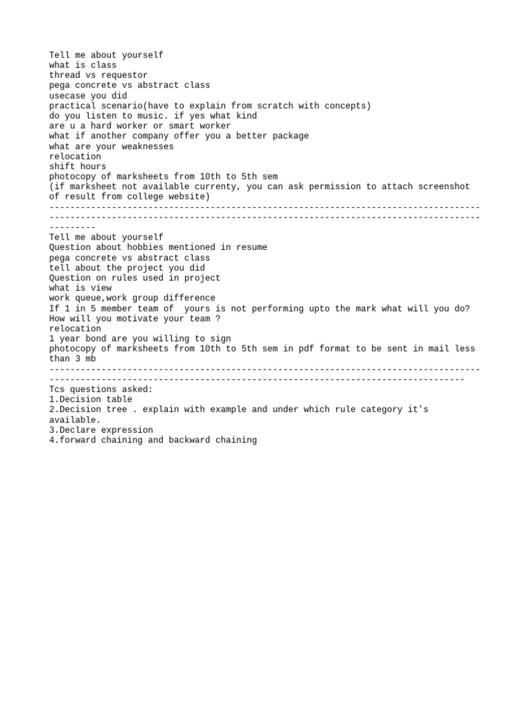 Tcs Interview | PDF