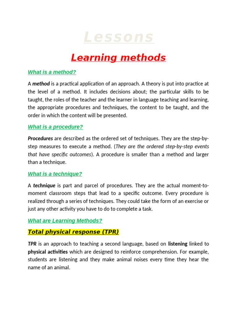 Methods in English Language Teaching | PDF | Educational Assessment ...