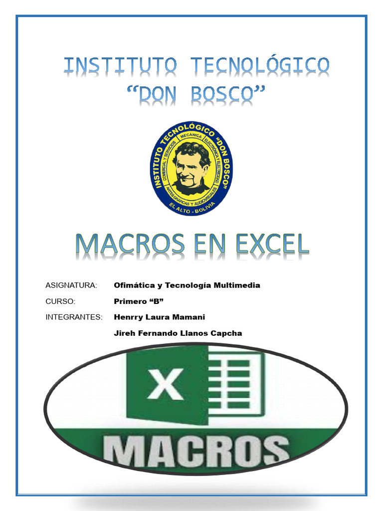Exposicion Macros | PDF | Macro (informática) | Microsoft Excel