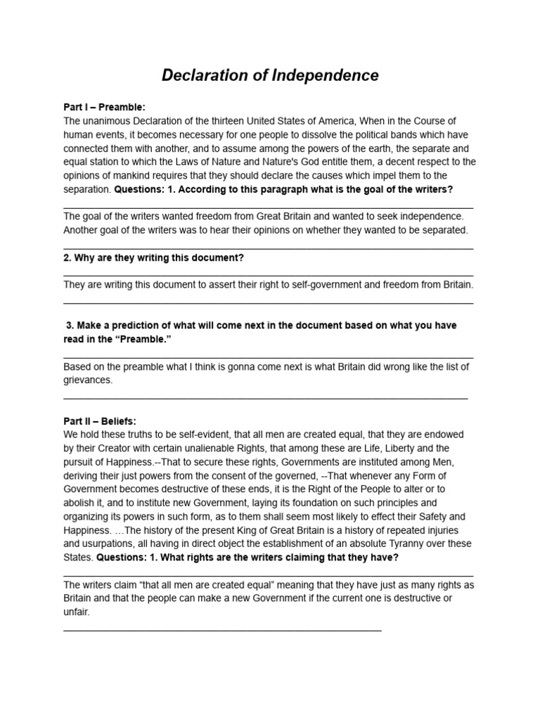 Declaration of Independence | PDF | United States Declaration Of ...