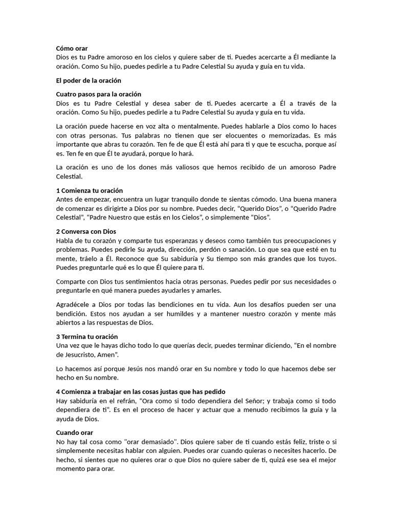 Cómo Orar | PDF | Oración | Creencia religiosa y doctrina